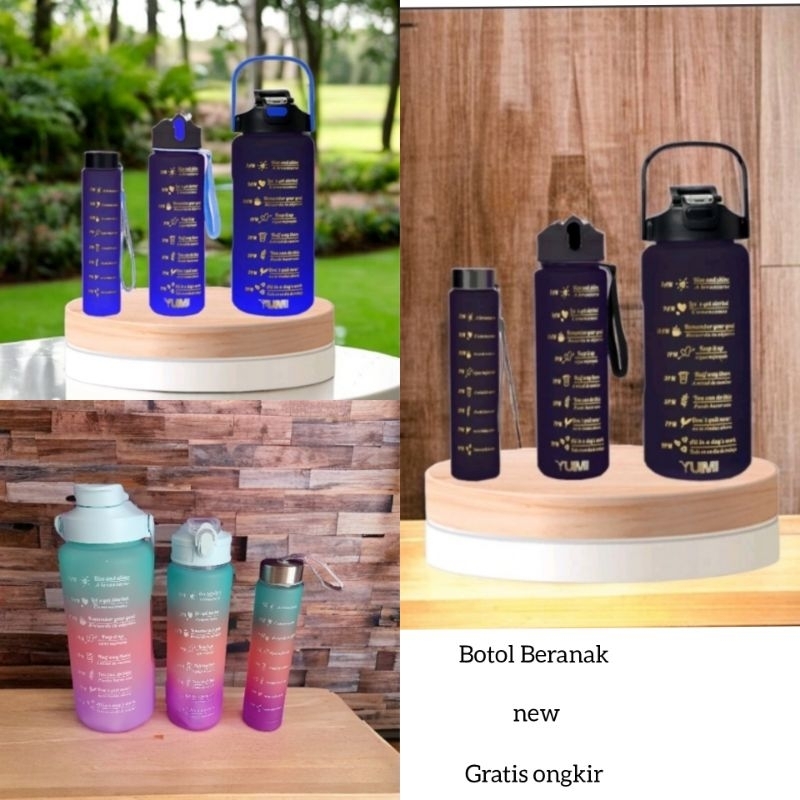 Jual BOTOL BERANAK TERMURAH BOTOL MINUM 1 SET VIRAL 2LITER + 900ML ...