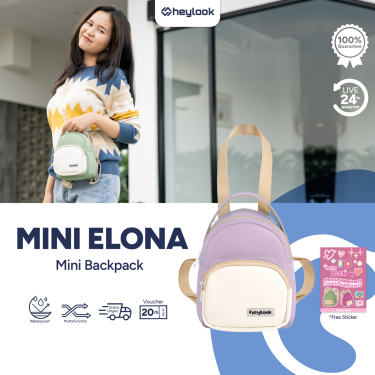 Jual HEYLOOK Official - Tas Ransel Mini ELONA Waterproof Tas Backpack ...
