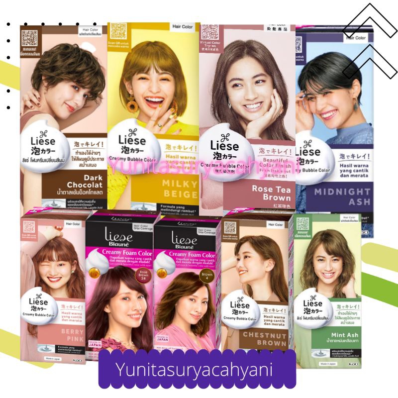 Jual NEW Japanese Liese Blaune Creamy Bubble Foam Color (For Gray Hair ...