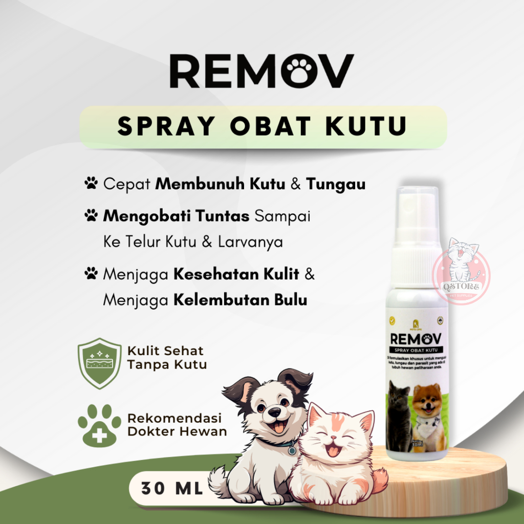 Jual Obat Kutu Kucing Semprot Remov Spray Obat Kutu Kucing Anjing 30ml ...