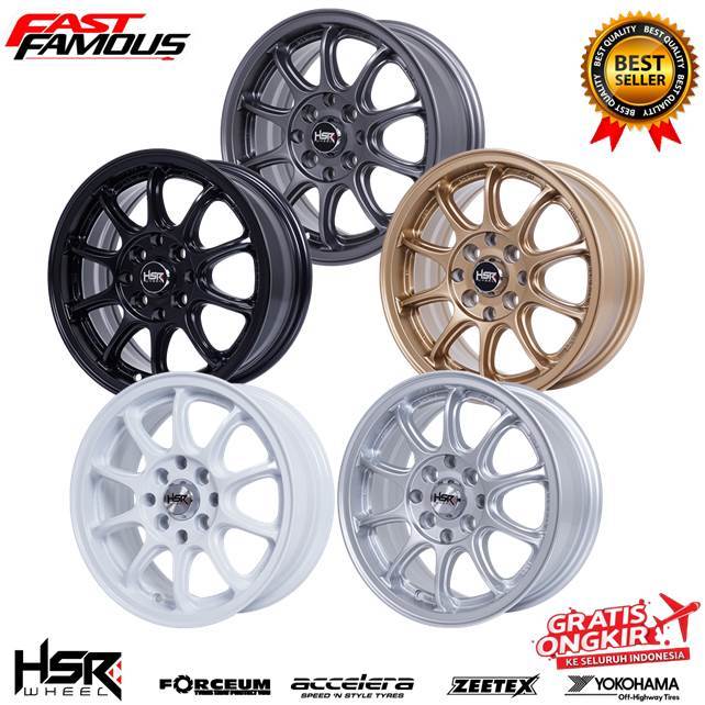 Jual Velg hsr r14 type fe03 lebar 6 rata et35 baut 4 cocok untuk Avanza, Air ev, Karimun, Cayla ...