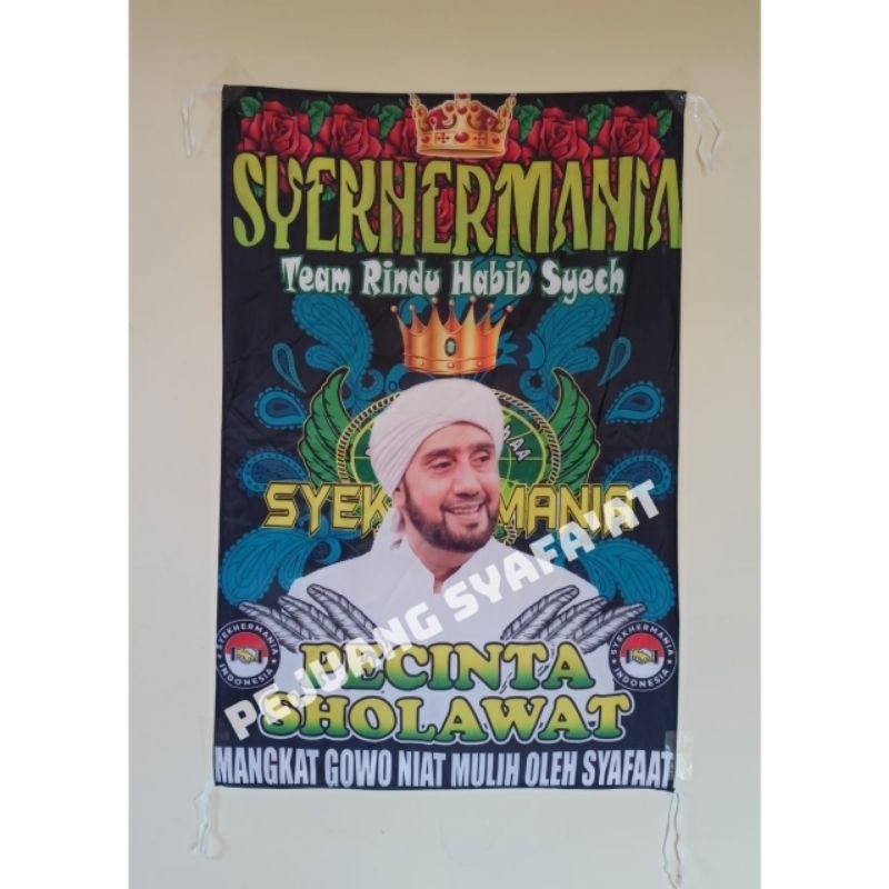 Jual Bendera atau umbul-umbul sholawat Syekhermania 120x80cm full ...