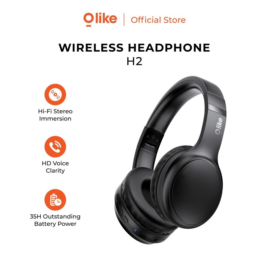 Jual Olike H2 Wireless Bluetooth Headphone Headset Better Audio JAck 3 ...