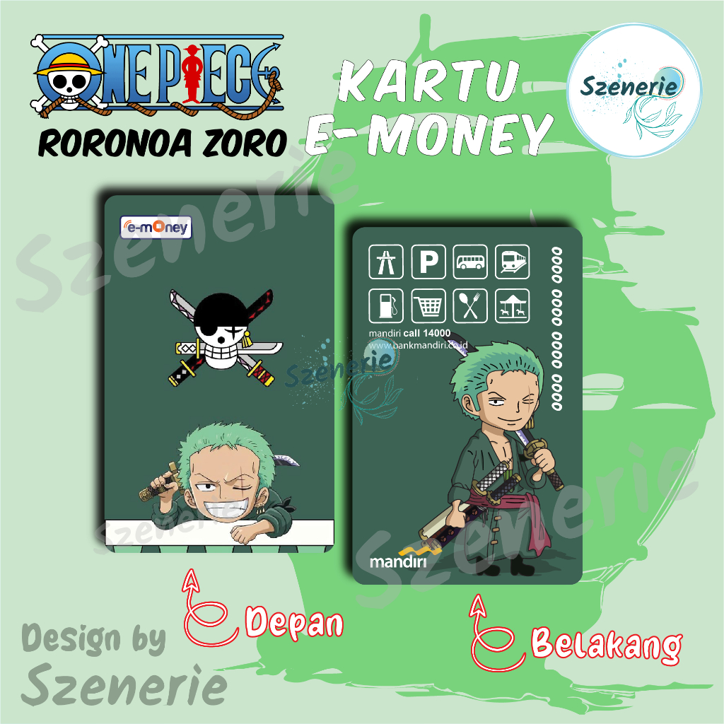 Jual [szenerie] Kartu Emoney Design Zoro Roronoa One Piece Custom ...