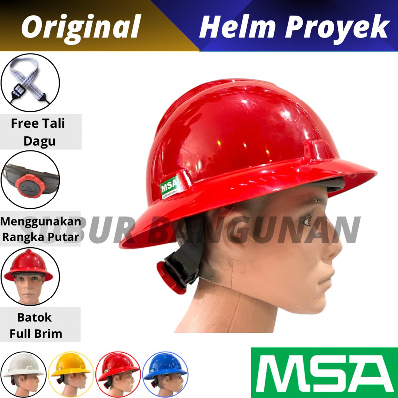 Jual Helm Safety SNI Msa Lokal Full Brim Rangka Putar Fastrack Tali ...
