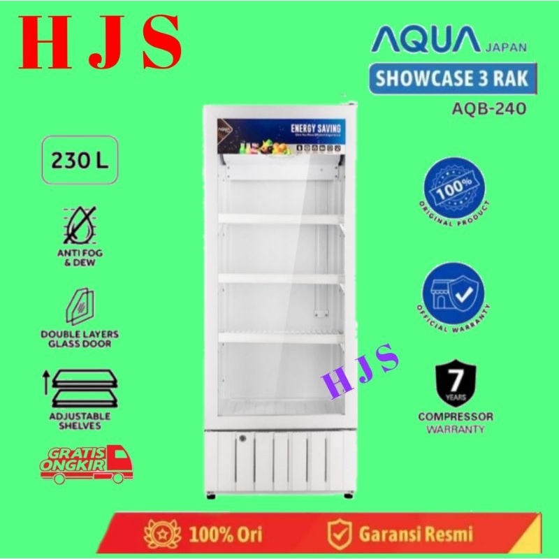 Jual SHOWCASE AQUA 3 RAK AQB-190 DISPLAY COOLER 190L LOW WATT | Shopee ...