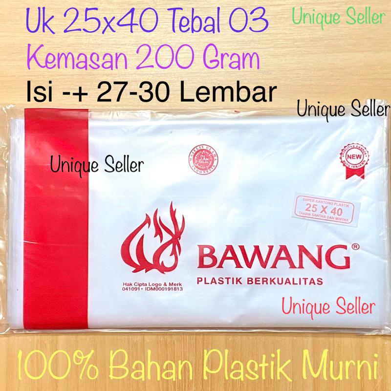 Jual Plastik PE Bawang Tebal 03 Uk 10x20 (1/4 kg) 12x25 (1/2 kg) 15x30 (1 kg) 18x35 (2 kg) 20x35 ...
