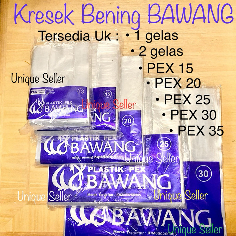 Jual Kresek Bening PE PEX Uk 10 15 20 25 30 35 cm BAWANG Kantong Plastik Bening Transparan PEX ...