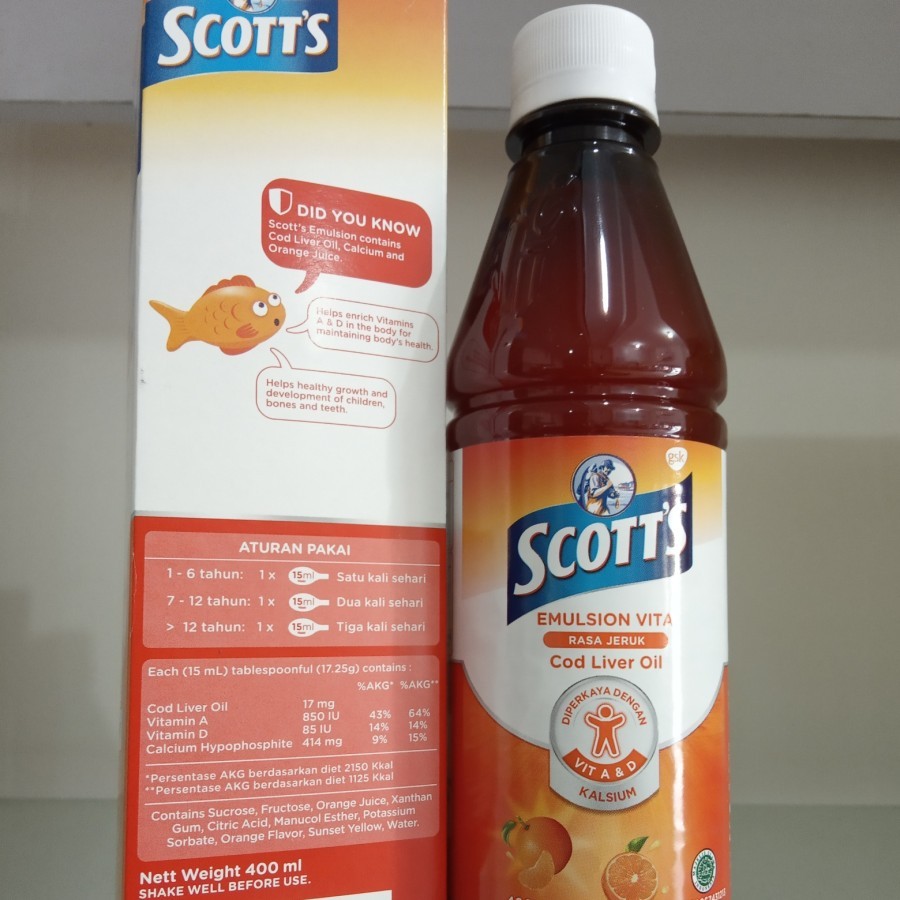 Jual Scott emulsion syrup rasa jeruk 400 ml | Shopee Indonesia