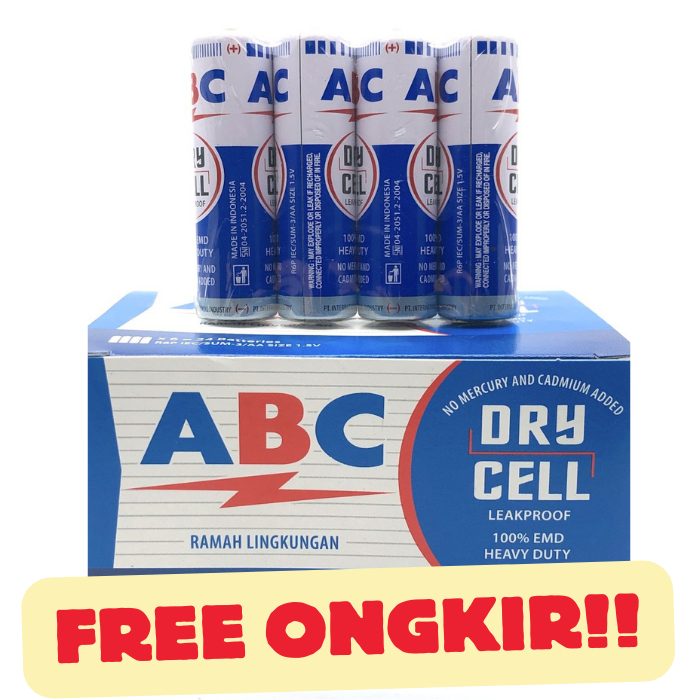 Jual Batu Baterai ABC BIRU 1 BOX (24 Pcs) AA / A2 Dry Cell Battery 1.5V ...