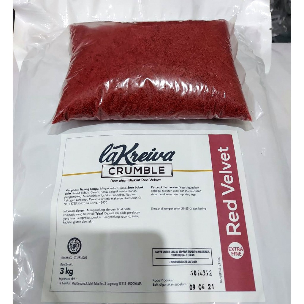 Jual LA KREIVA Crumble Fine Red Velvet Repack 250 Gram | Shopee Indonesia