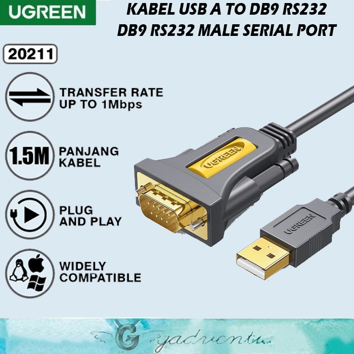 Jual UGREEN Converter Adapter Cable USB To Serial DB9 RS232 Male ...