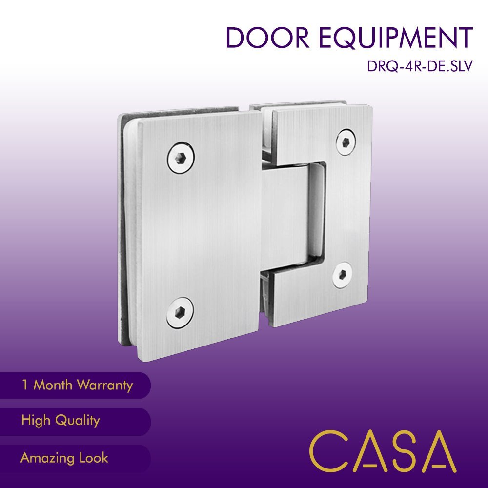 Jual CASA Engsel Pintu Kaca Ke Kaca Silver SUS304 Tebal 180 Derajat ...