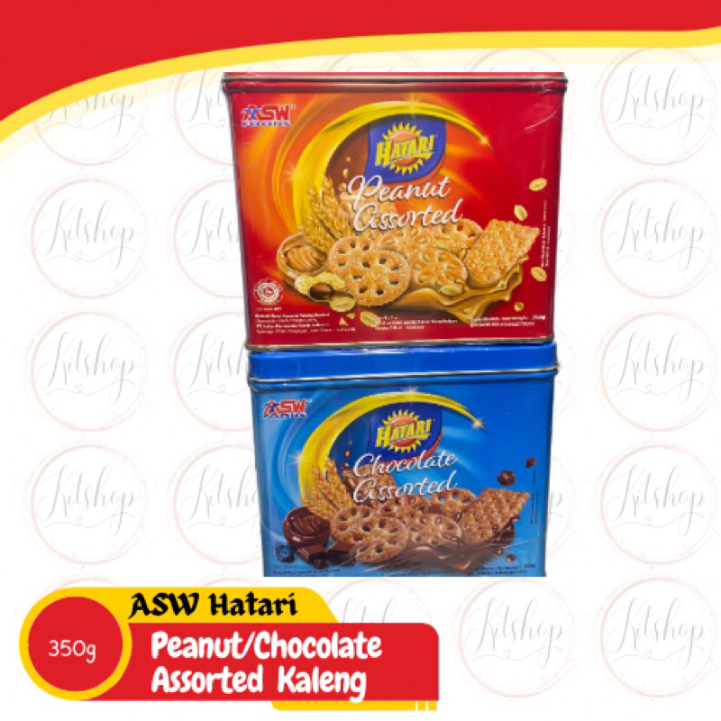 Jual ASW Hatari Peanut/Chocolate Assorted Biscuit Kaleng (350g ...