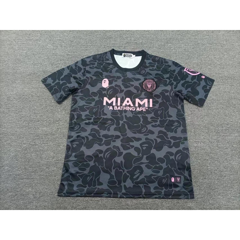 Jual JERSEY BOLA MIAMI SPECIAL EDITION BATHING APE HITAM GRADE ORI ...