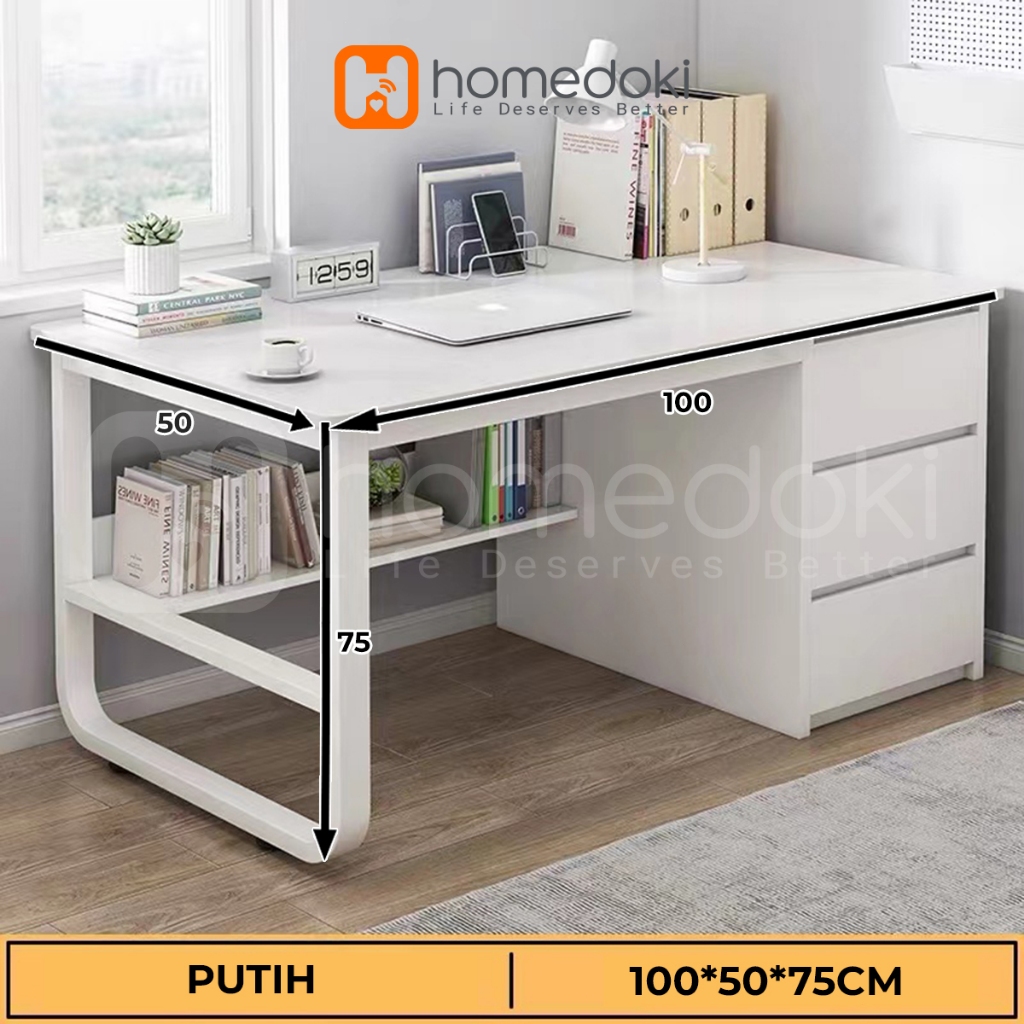 Jual Homedoki Meja Kantor / Meja Komputer / Meja Kerja Minimalis / 120cm Meja Belajar | Shopee ...