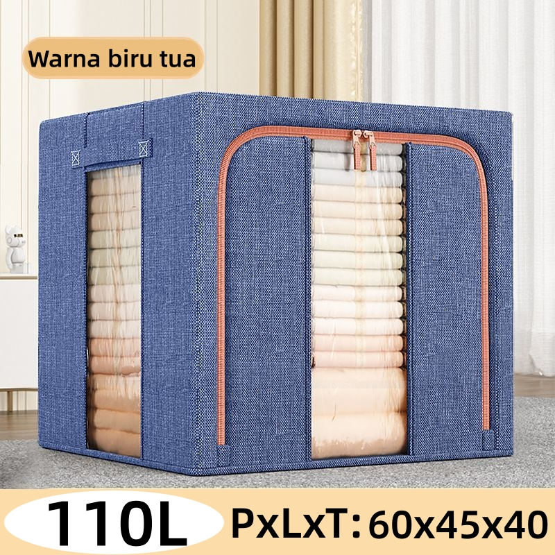 Jual box lipat 66L/110L storage box linen katun lebih tebal kotak ...