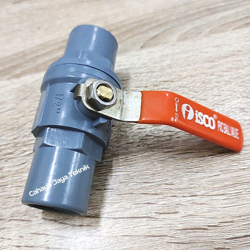 Jual STOP KRAN PIPA BALL VALVE GAGANG BESI 1/2INCHI ISCO/ BALL VALVE PVC 1/2" ISCO / STOP KRAN ...