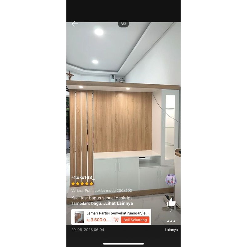 Jual Rak TV Jumbo Penyekat Ruangan / Pembatas Ruangan 2 muka Custom 180 x 200 lapis HPL | Shopee ...