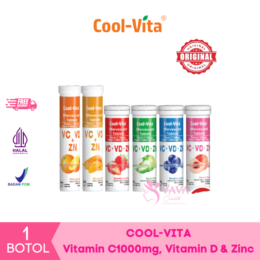 Jual Cool-Vita Vitamin C1000mg, Vitamin D & Zinc Effervescent Tablets ...