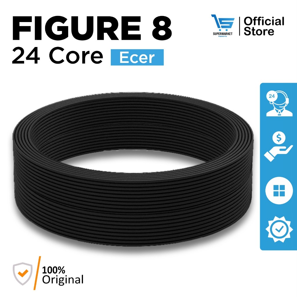 Jual Ecer Kabel 24 core Fig 8 Fiber Optik Mini Figure 8 Ecer Per Meter ...