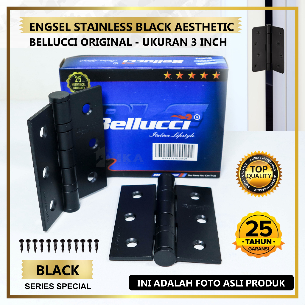 Jual Engsel Pintu Rumah Hitam Doff 3 Inci 4 Inci 5 Inci Door Hinges ...