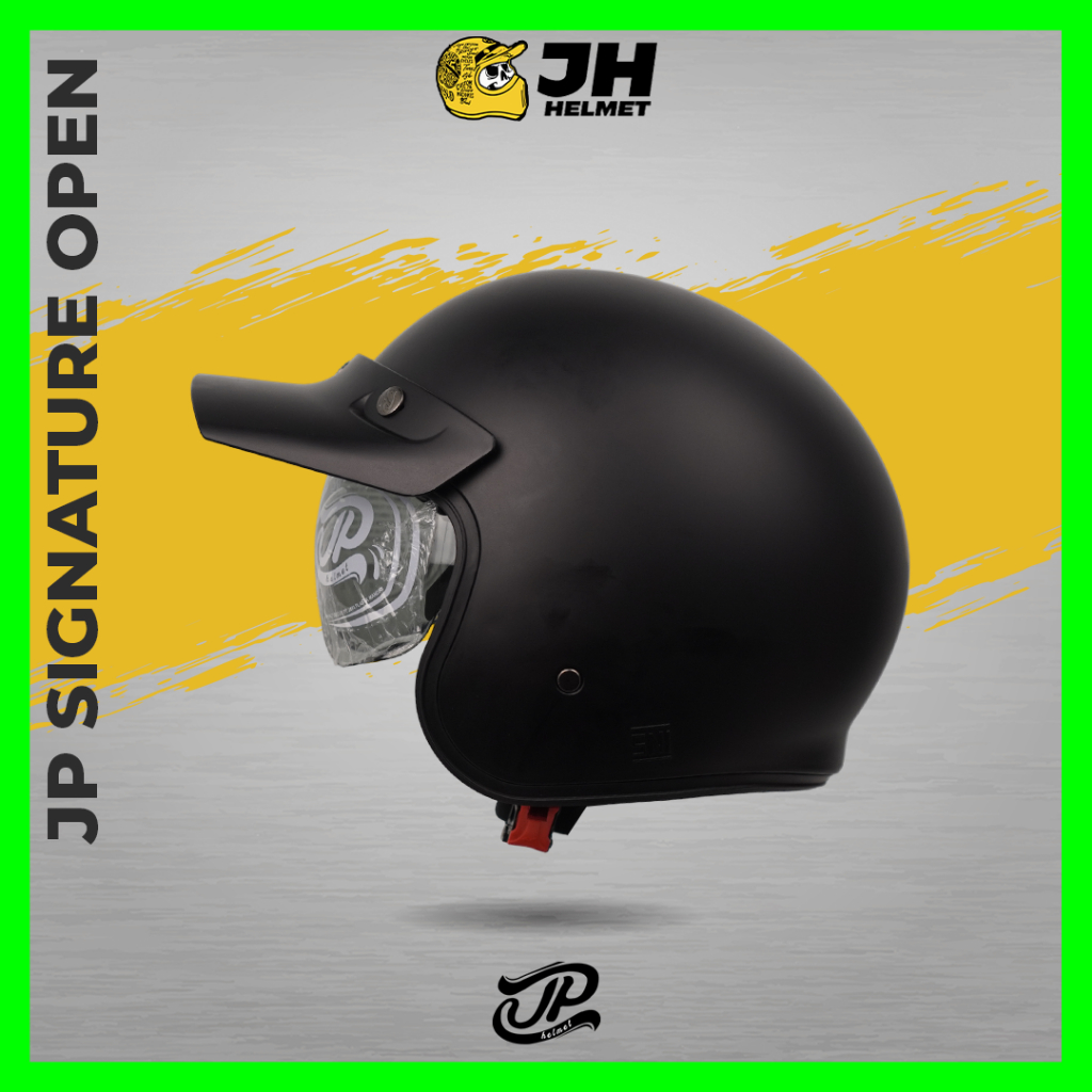 Jual Helm JP Signature Open SO Solid Black Doff I Helm Retro I Helm ...