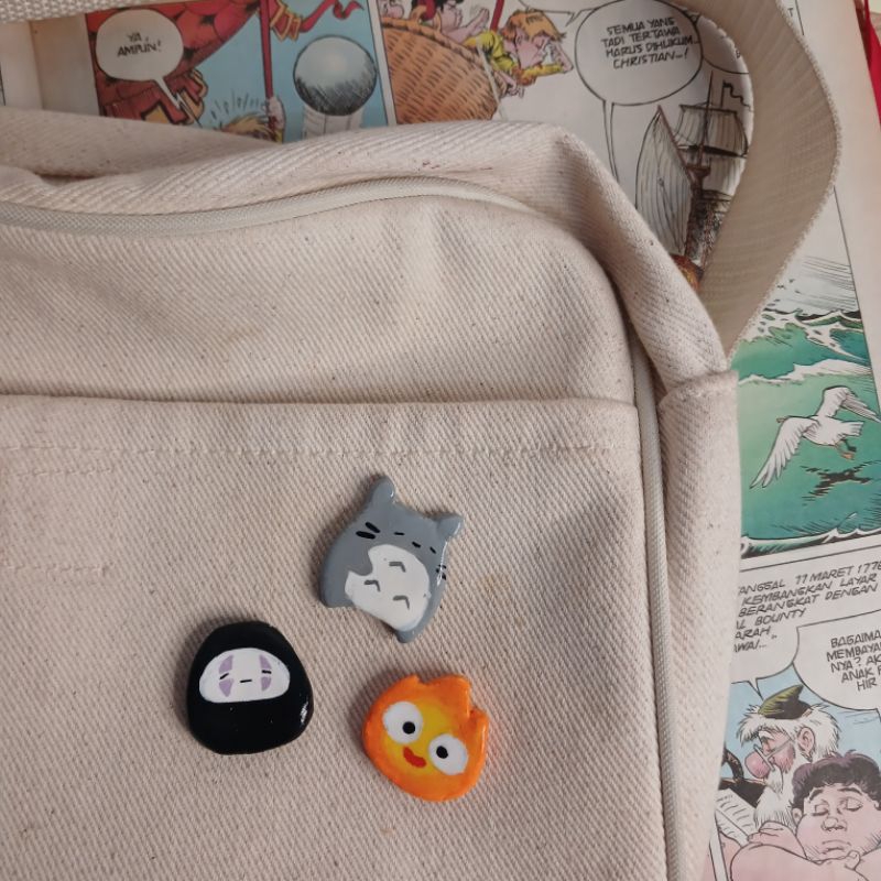 Jual PIN GHIBLI clay pin handmade/ pin ghibli/ gift / bros ghibli ...