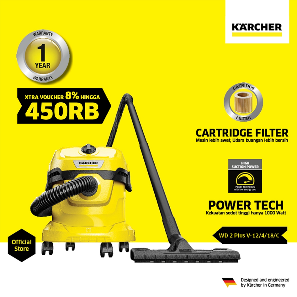 Jual Karcher WD 2 Plus V-12/4/18/C *EU Vacuum Cleaner Wet & Dry ...