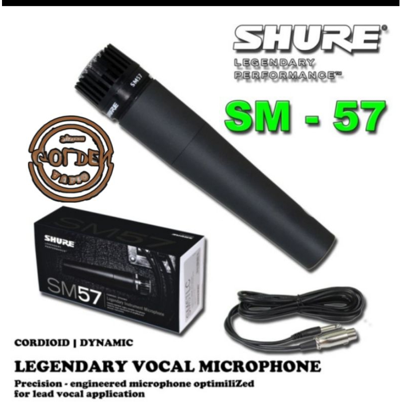 Jual MIC KABEL SHURE SM 57 / PROFESSIONAL MICROPHONE INSTRUMEN CABLE SHURE SM 57 | Shopee Indonesia
