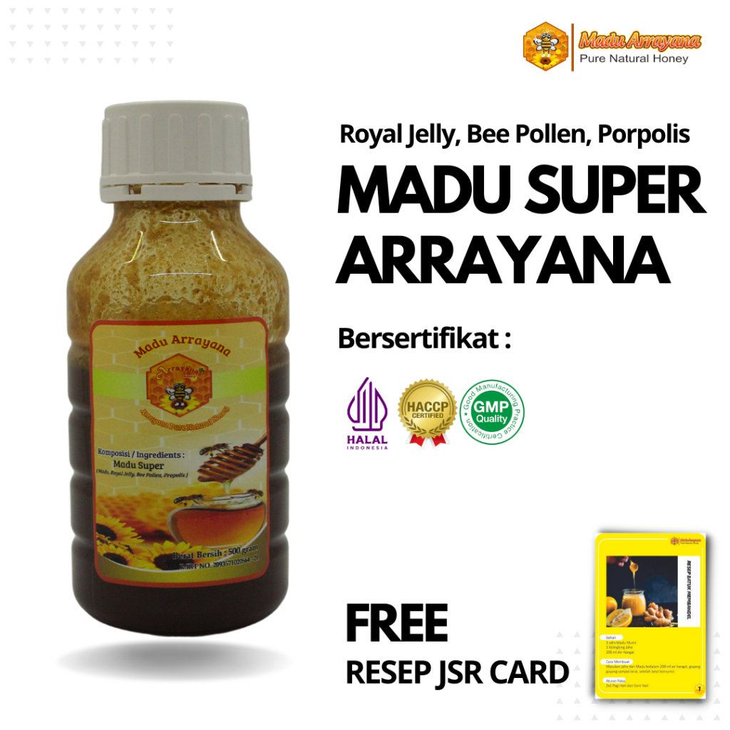 Jual Madu Royal Jelly Bee Pollen Propolis Madu Propolis Asli 500g ...