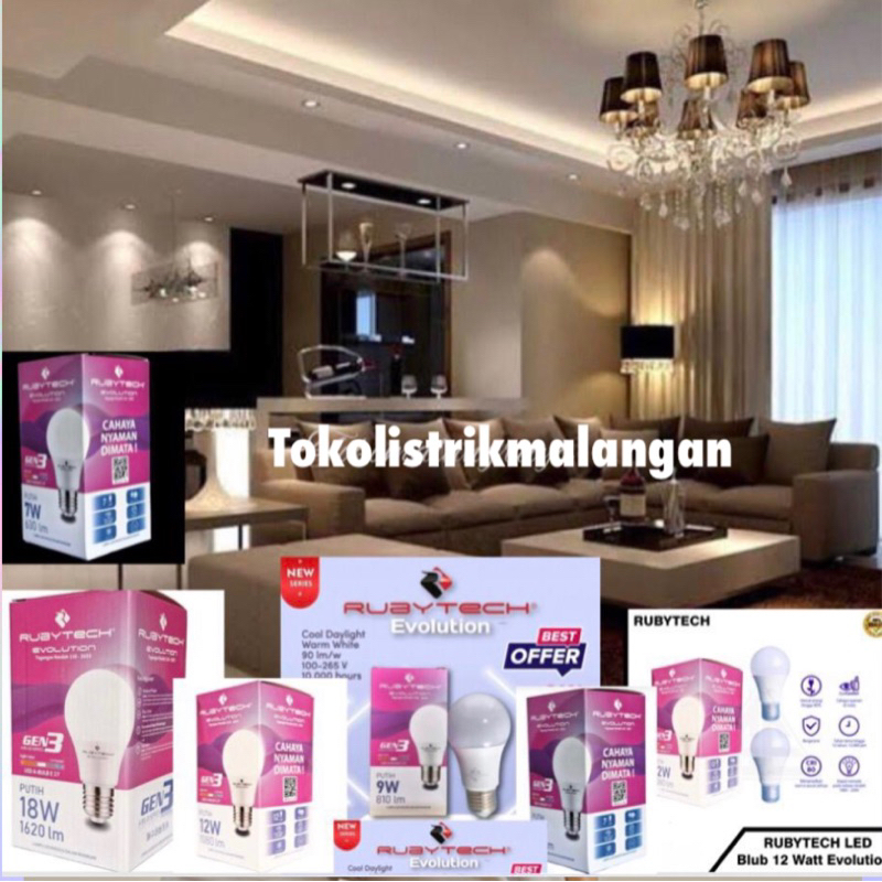 Jual Lampu led rubytech 7w/lampu bohlam led rubytech warna putih | Shopee Indonesia