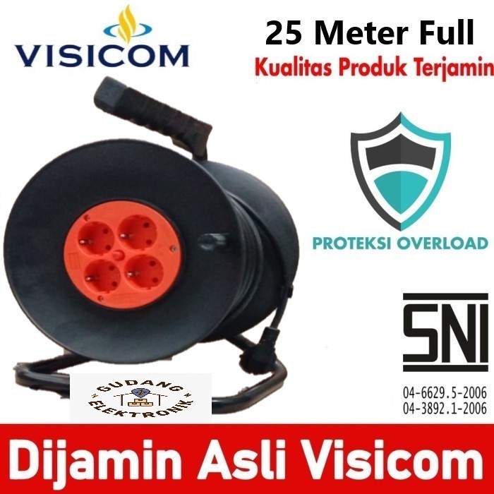 Jual Kabel Roll Visicom 4 lubang 25 M Full VSC-RK25 SNI High Quality ...