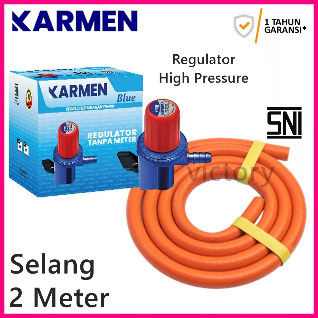 Jual Gas Regulator High Pressure Karmen + Selang SNI 2 Meter | Shopee ...