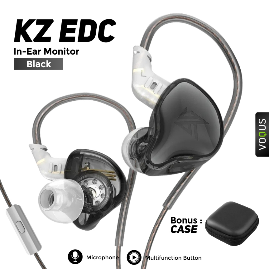 Jual Earphone KZ EDC In Ear Monitor Mic Bass Headset IEM Knowledge ...