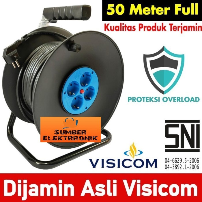 Jual VISICOM Kabel Roll 50 Meter 4 Stop Kontak Gulung 50m 50 m SNI ...