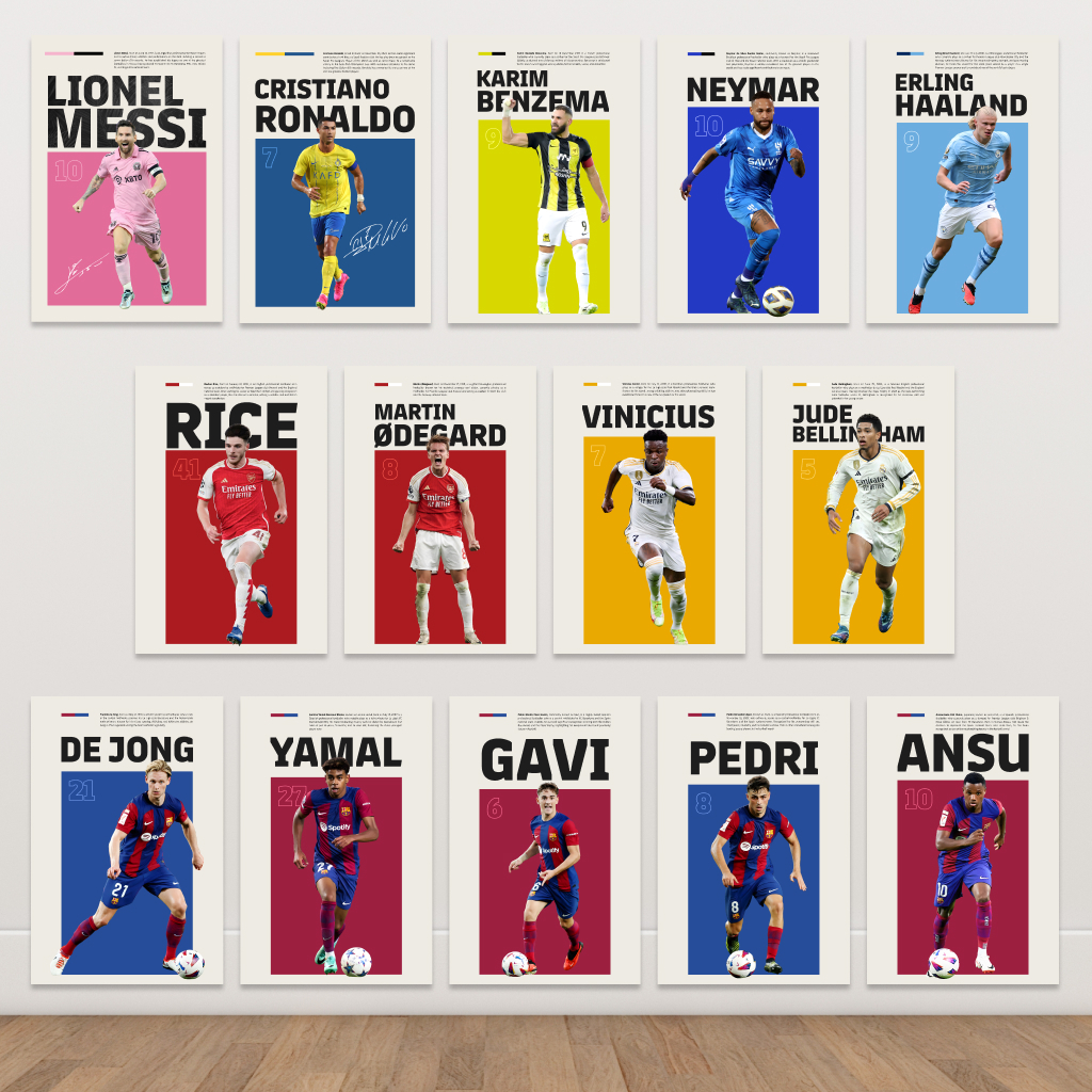 Jual Poster Kayu Pemain Bola Desain Simple Minimalis Ukuran 20x30cm 6mm ...