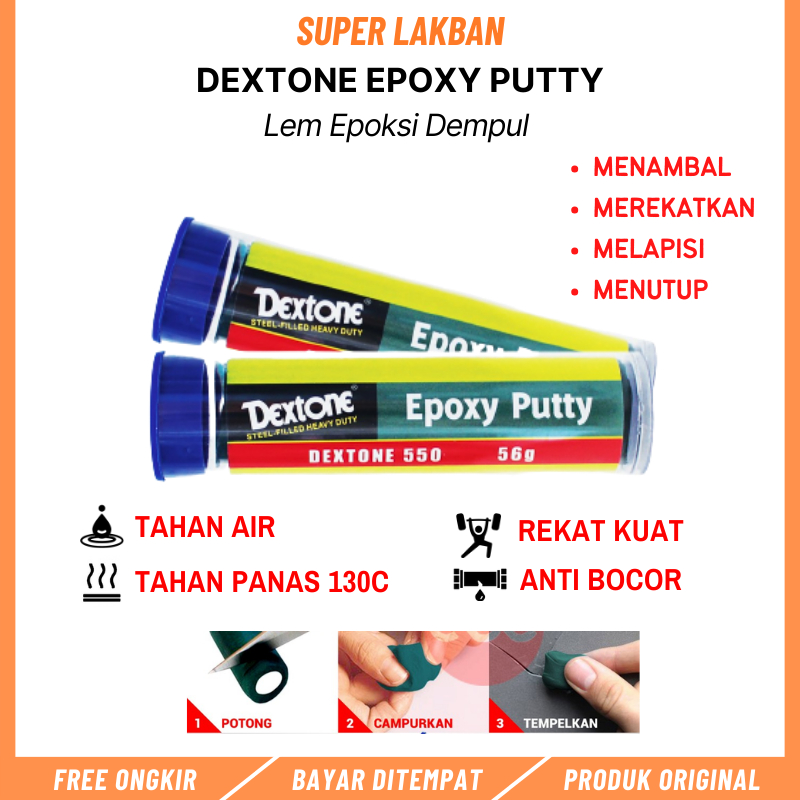Jual Lem Dextone Epoxy Putty Penutup Bocor Toren Pipa Kitchen Sink ...