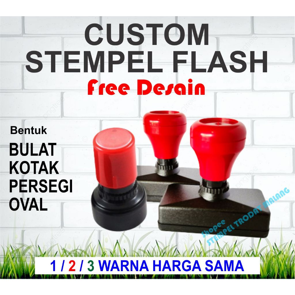 Jual TERMURAH!! Cetak Stempel otomatis FLASH, (Free Desain) untuk logo ...
