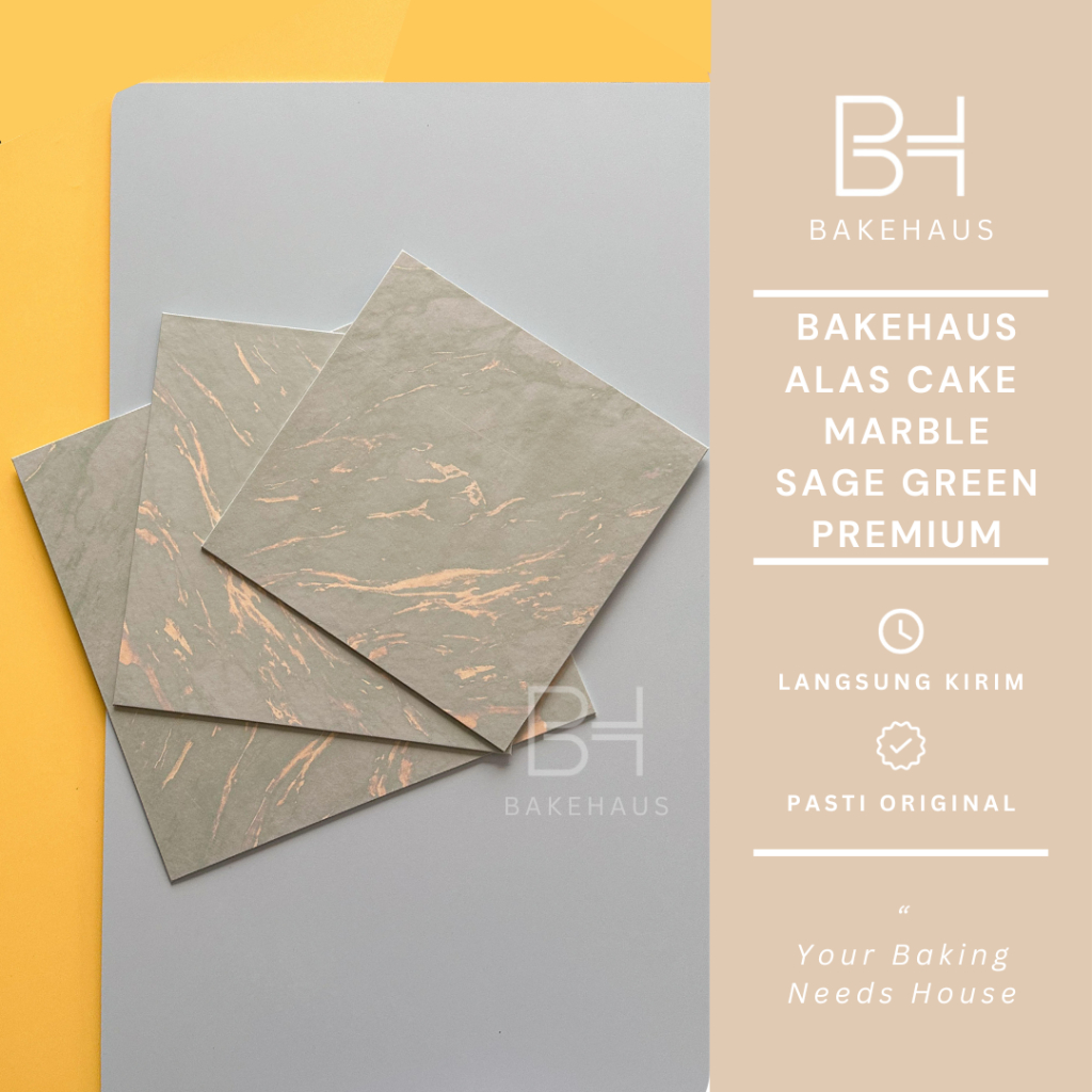 Jual ALAS CAKE KUE HARDBOARD TATAKAN MOTIF MARBLE SAGE GREEN PREMIUM ...
