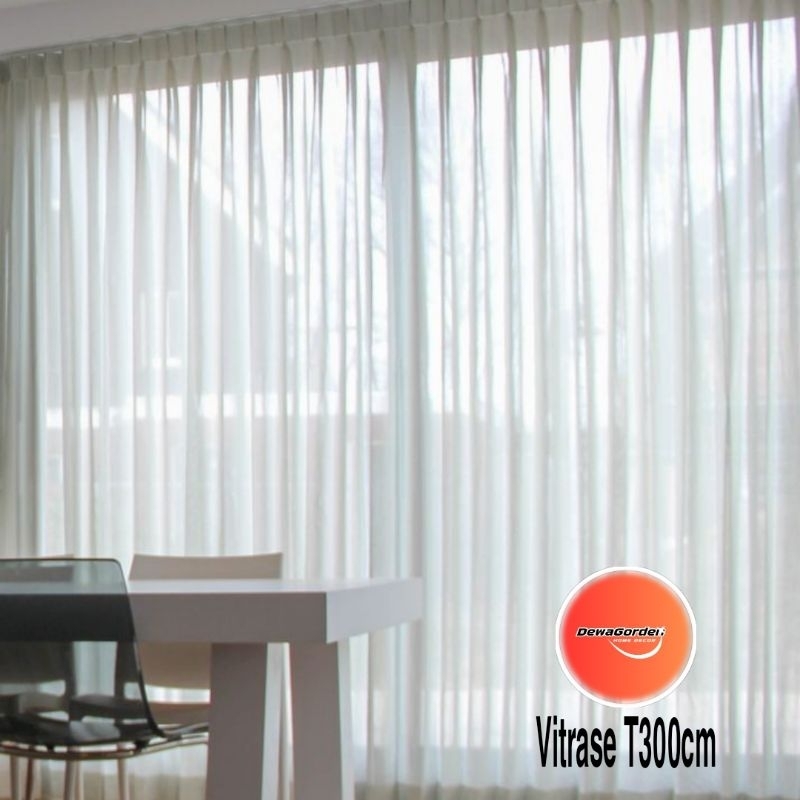 Jual Vitrase Vitrage Polos Model Lipat 3 Pemakaian Bahan 2.5X Lebar ...