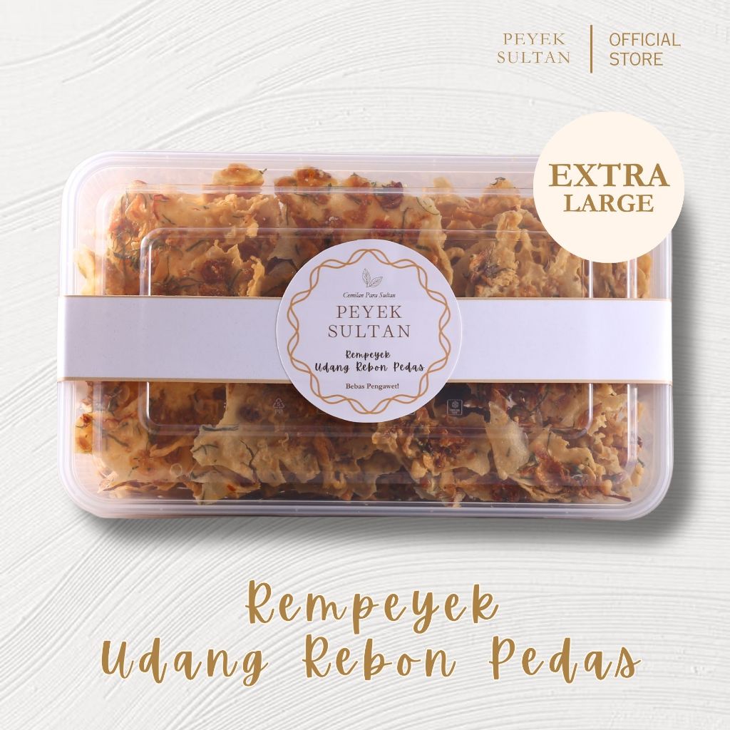 Jual PEYEK SULTAN - Rempeyek Udang Rebon Pedas (Box - Large & Extra ...