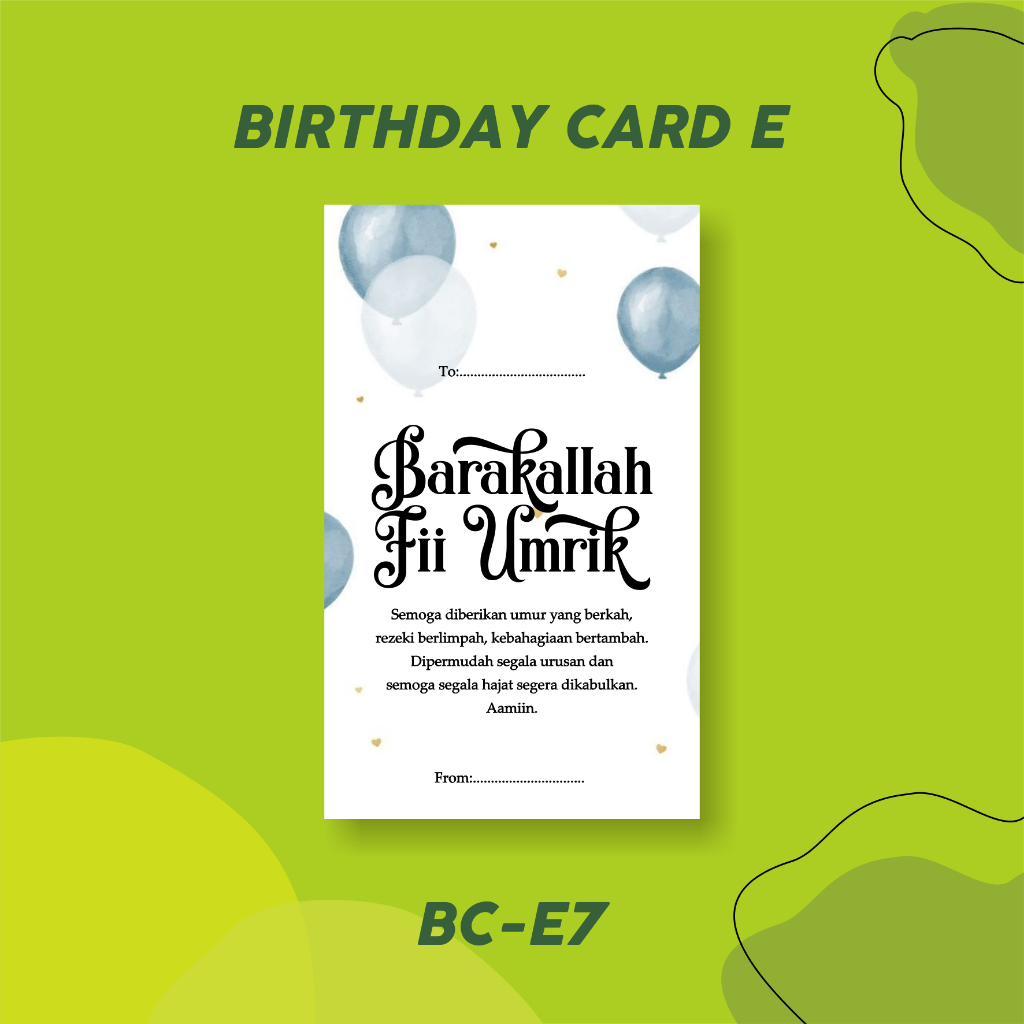 Jual (BIRTHDAY CARD) BARAKALLAH FII UMRIK/ KARTU ULANG TAHUN/ UCAPAN ULANG TAHUN/ BIRTHDAY ...
