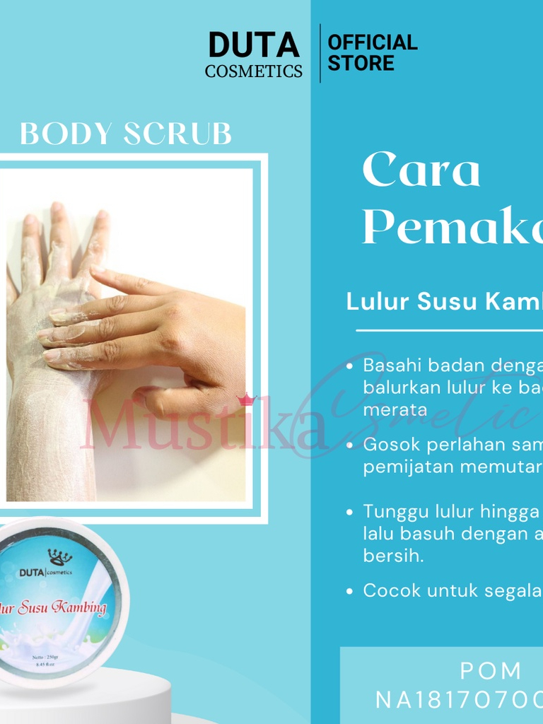 Jual Body Scrub Lulur Susu Kambing Duta Cosmetics Original BPOM ...