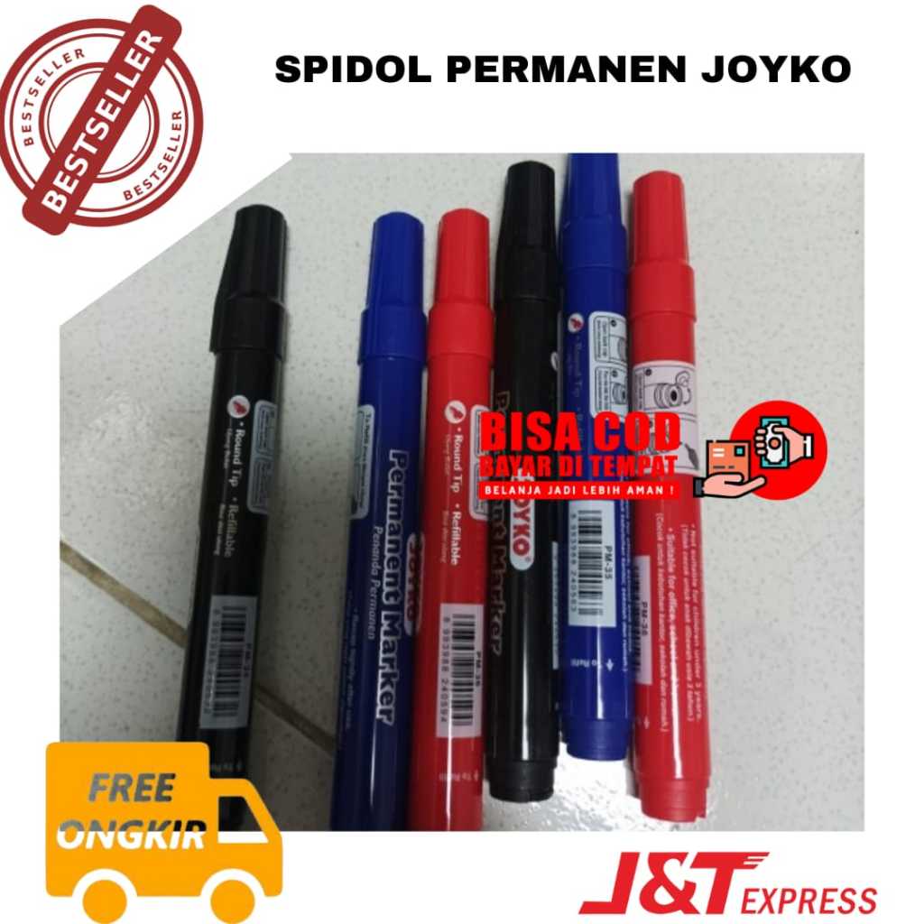 Jual [JKI] BAYAR DI TEMPAT Spidol Permanen JOYKO PM-34-35-36 Refillable ...
