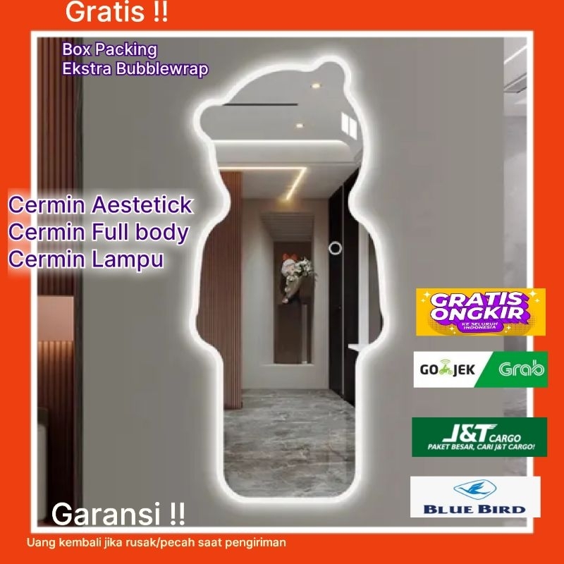 Jual Kaca Cermin Besar Cermin Lampu Oval Bulat Led Aestetick Wastafel ...