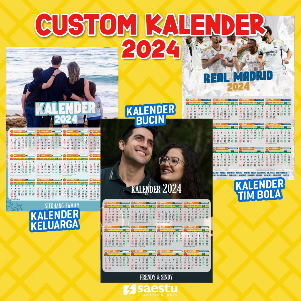 Jual KALENDER CUSTOM 2024 Kalender keluarga kalender bucin tahun baru ...