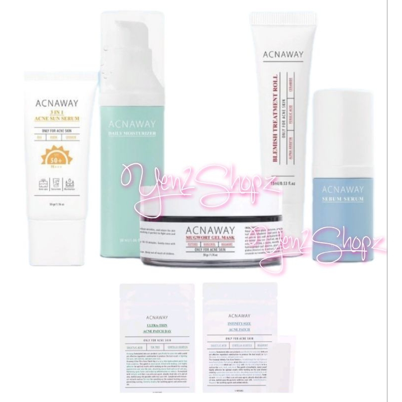 Jual ACNAWAY 3 in 1 SUNSCREEN MUGWORT GEL MASK ACNE PATCH STIKER MASKER ...