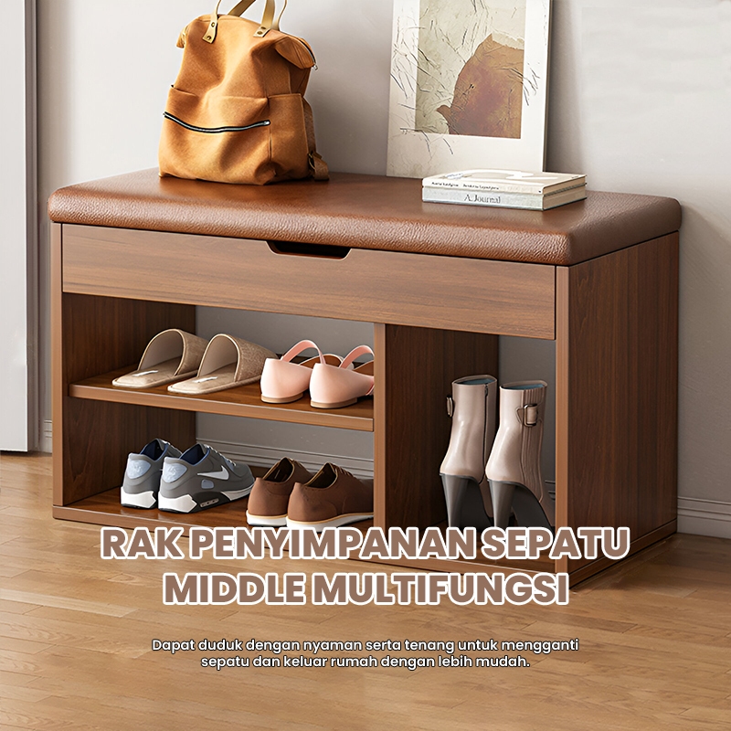 Jual Rak Sepatu Sofa Lemari Sepatu Kayu Minimalis Lemari Sepatu Dengan ...