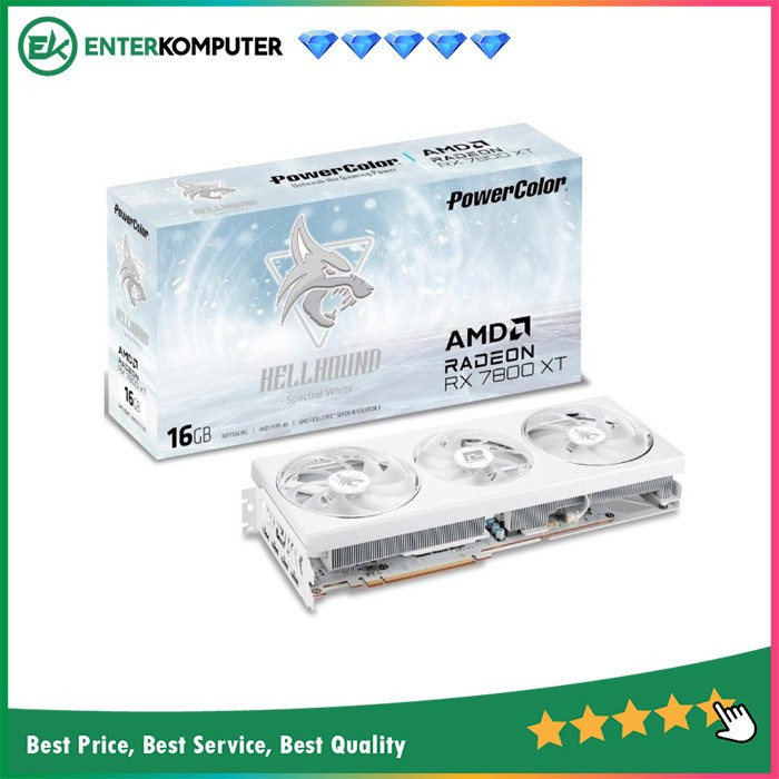 Jual PowerColor Radeon RX 7800 XT 16GB GDDR6 Hellhound Spectral White ...